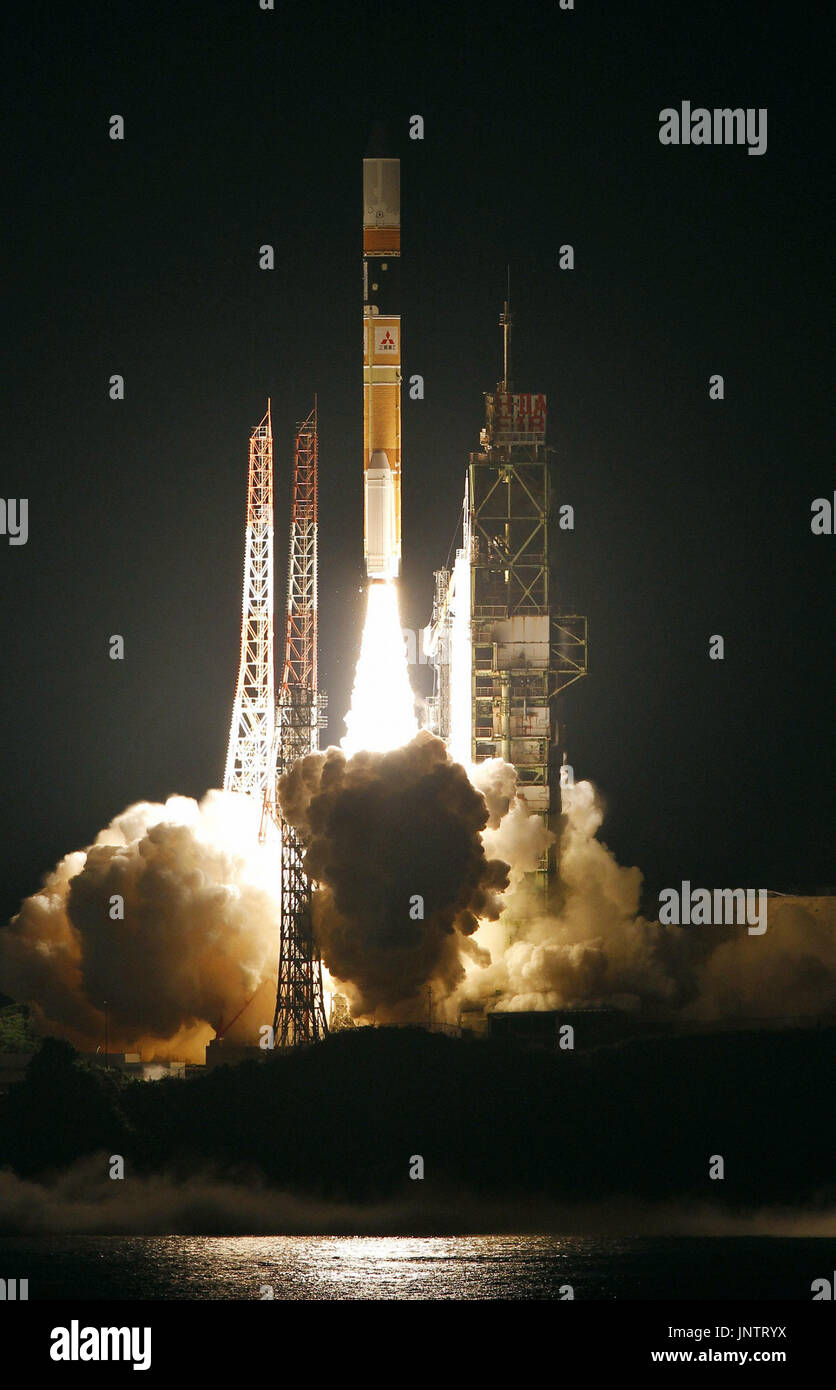 TANEGASHIMA, Japan - The H2A Launch Vehicle No. 18 with the first quasi ...