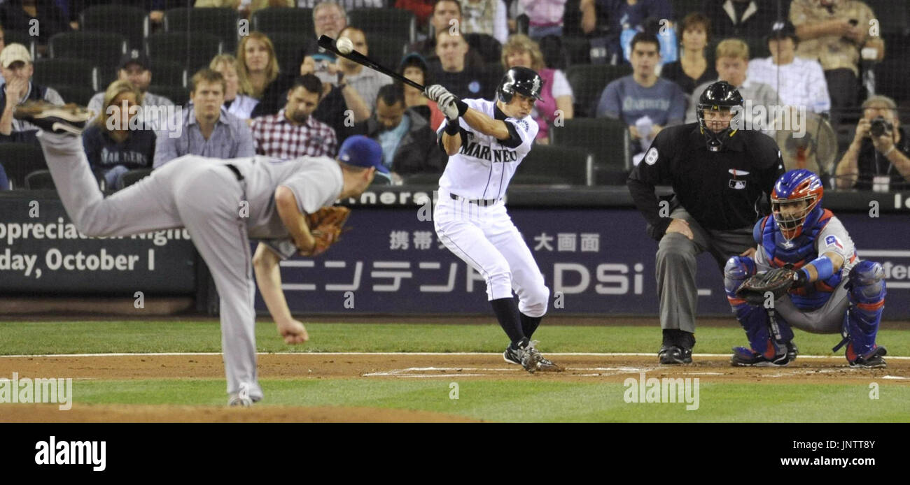 SEATTLE, United States - The Seattle Mariners' Ichiro Suzuki hits an ...