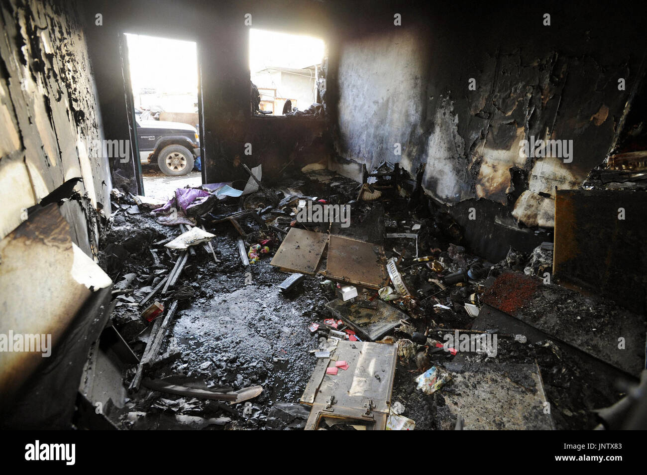 YEONPYEONG ISLAND, South Korea - A room is seen completely charred on ...