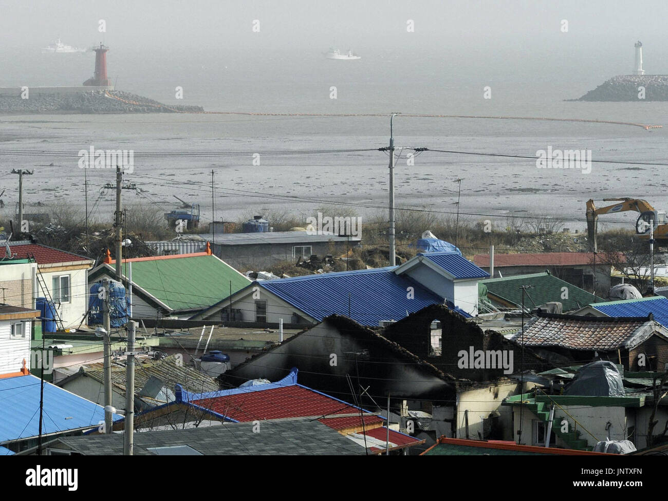 YEONPYEONG ISLAND, South Korea - Photo taken on Nov. 27, 2010, shows an ...