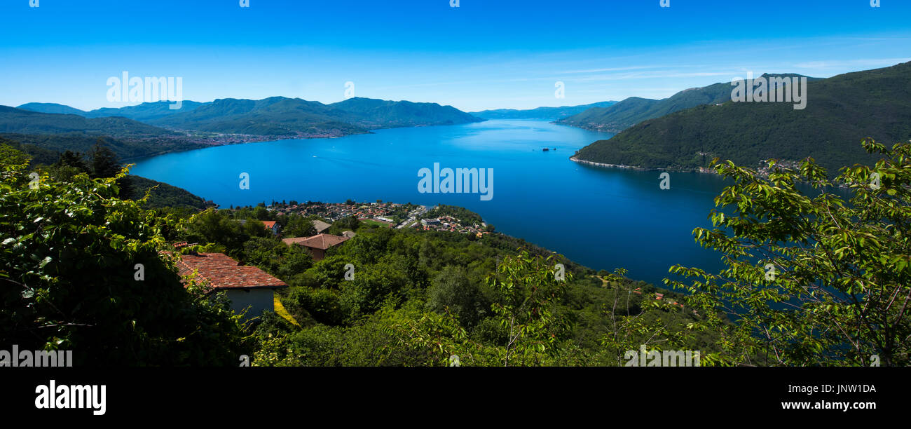 View over Maccagno to Lake Maggioreo - Maccagno, Lake Maggiore, Varese ...
