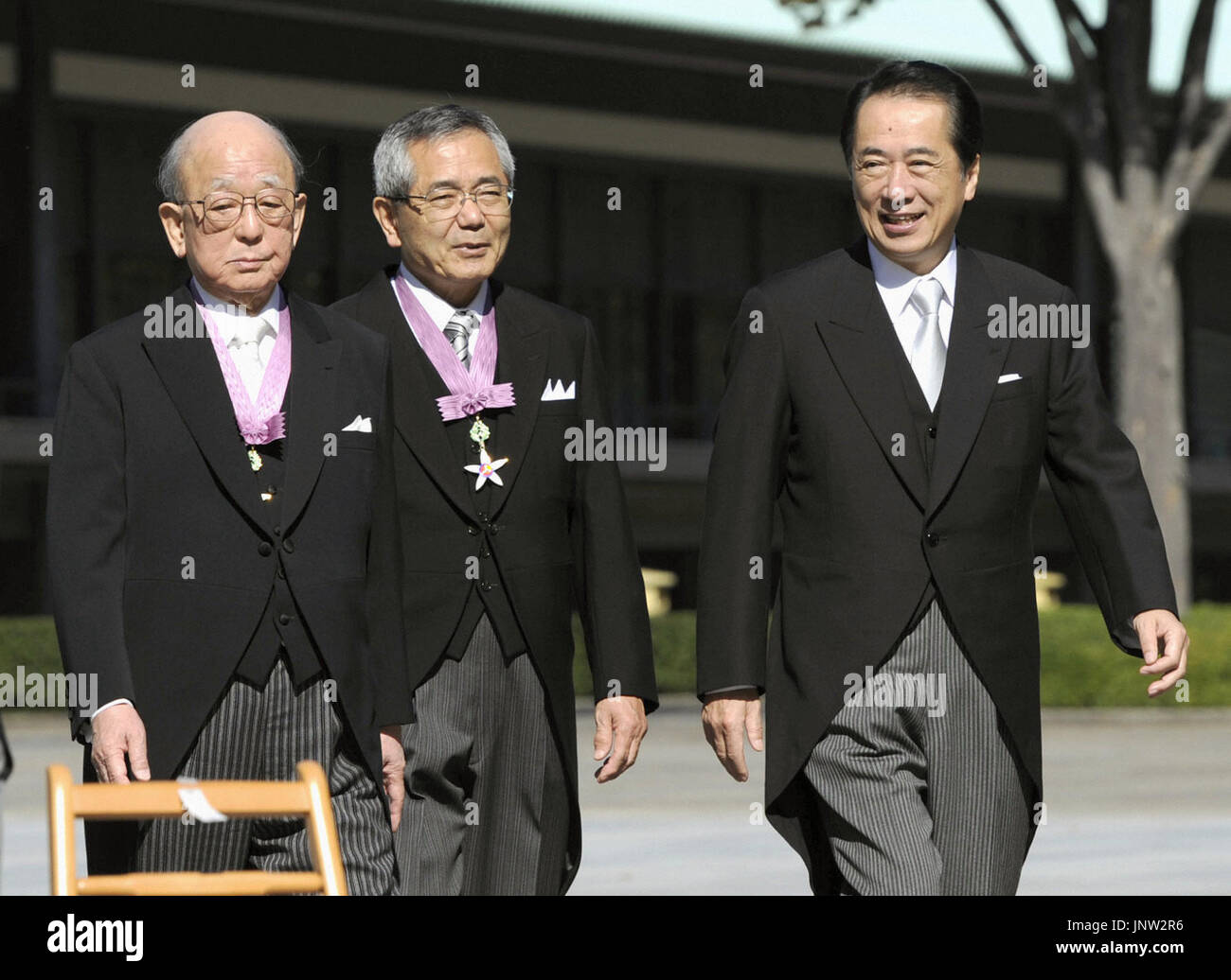 TOKYO, Japan - Akira Suzuki (L) and Eiichi Negishi (C), who shared the ...