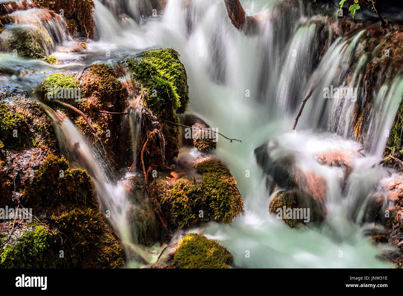 Shooting at a long exposure to the waterfall is close Stock Photo - Alamy
