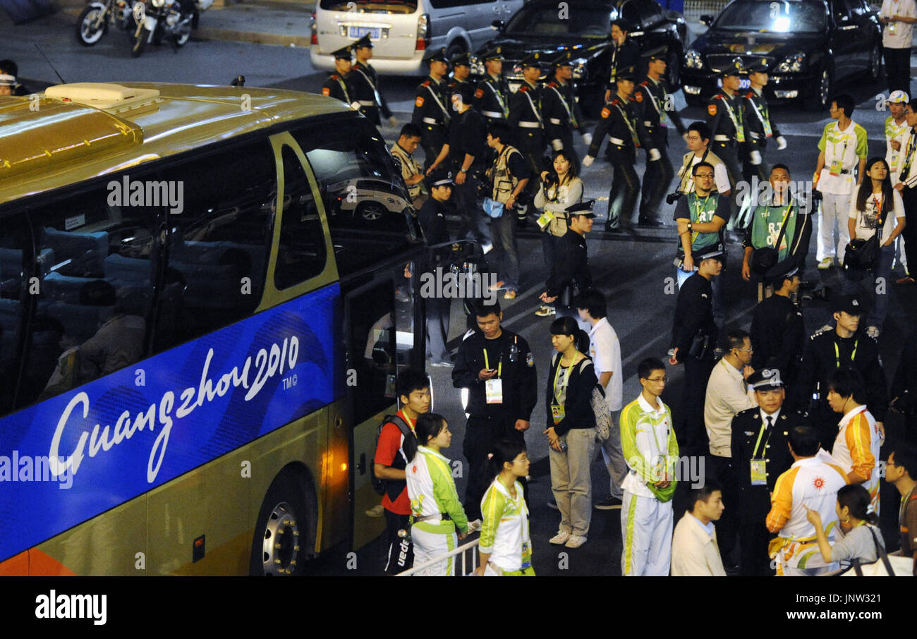 GUANGZHOU, China - Chinese armed police officers guard the area around ...