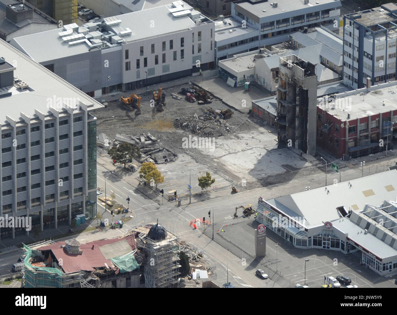 CHRISTCHURCH, New Zealand - Photo taken from a helicopter chartered by ...