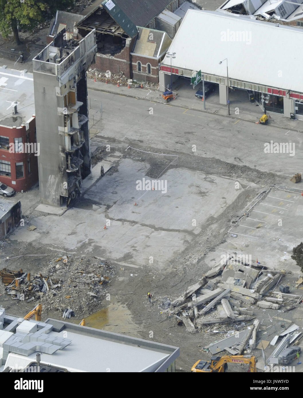 CHRISTCHURCH, New Zealand - Photo taken from a helicopter chartered by ...