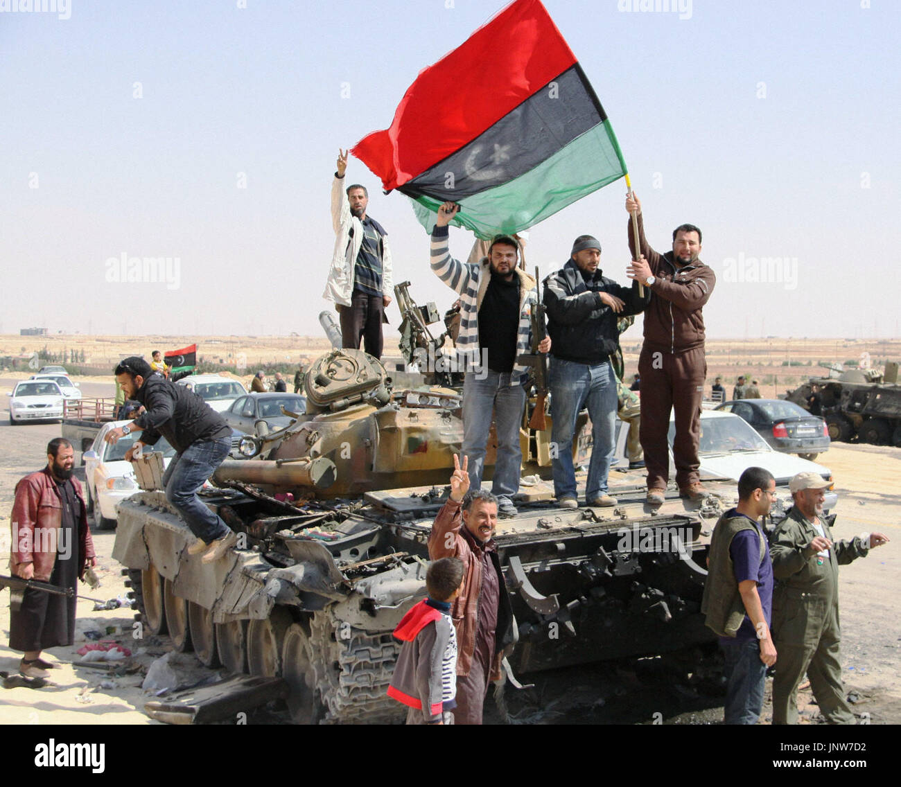 AJDABIYA, Libya - Libyans opposed to leader Muammar Gaddafi rejoice on ...