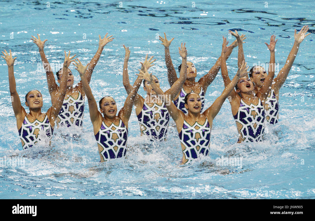 SHANGHAI, China - Members of the Japanese synchronized swimming team ...
