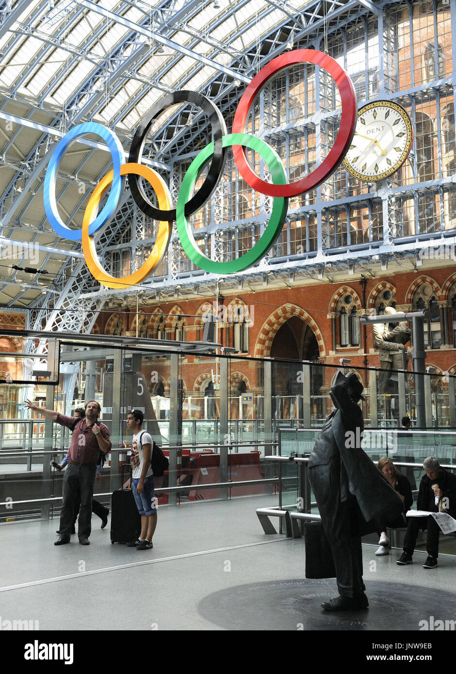 LONDON, Britain - Photo shows the five rings, the symbols of the ...