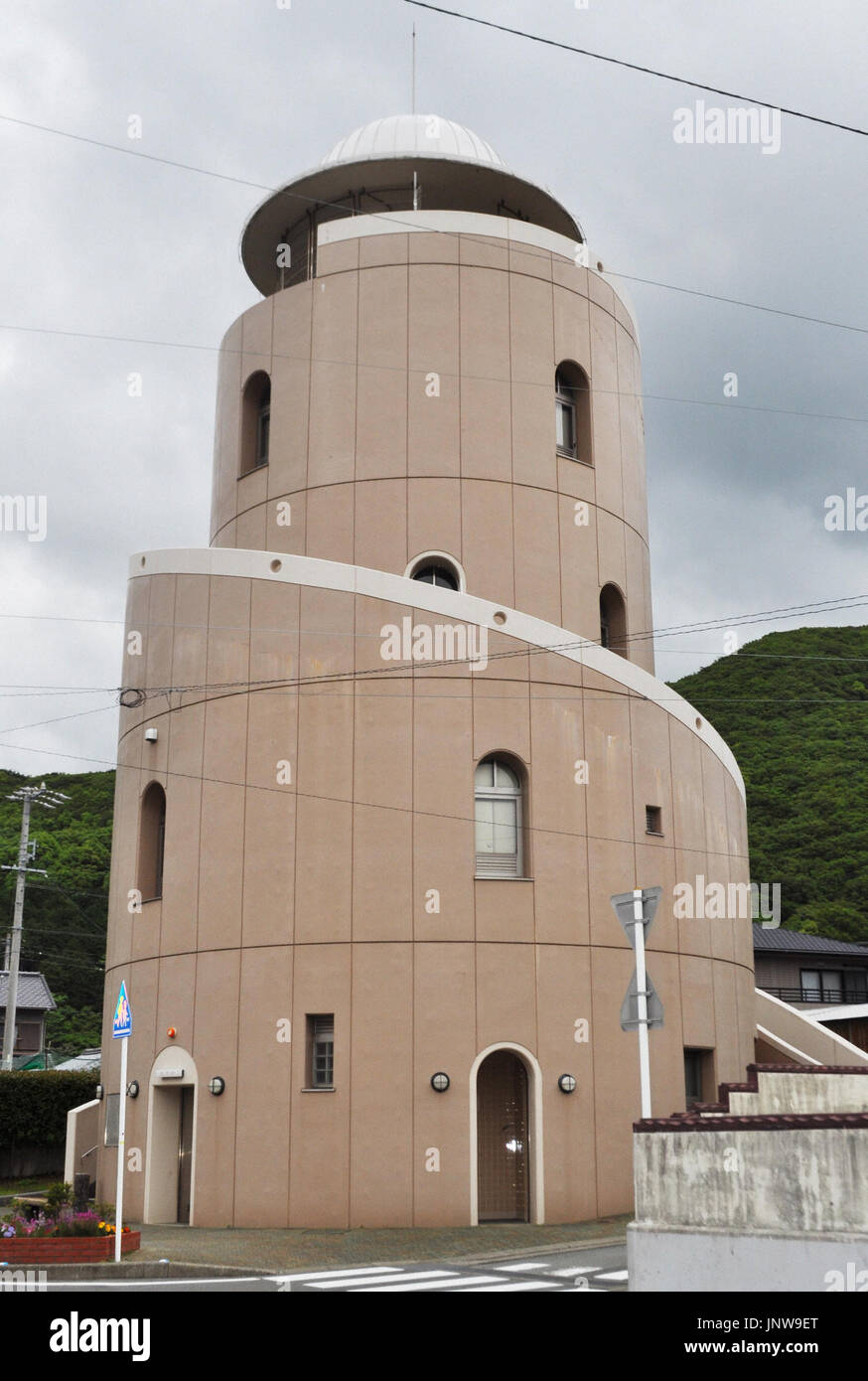TAIKI, Japan - Photo shows a tower for evacuation in case of tsunami in ...