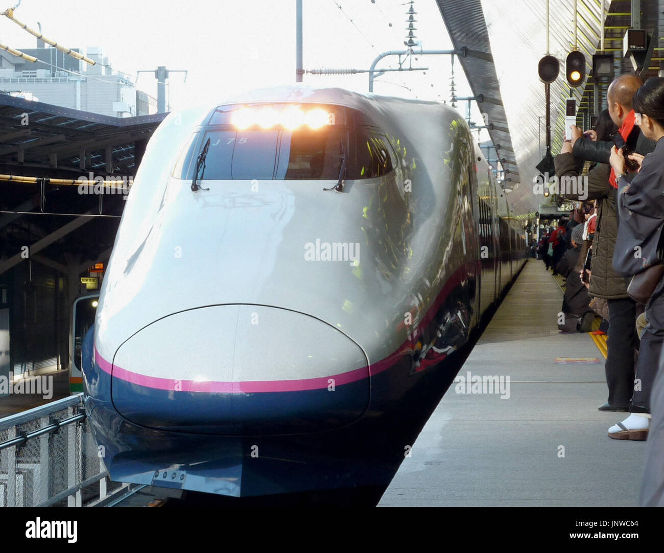 TOKYO, Japan - The first train coming from Shin-Aomori Station on the ...