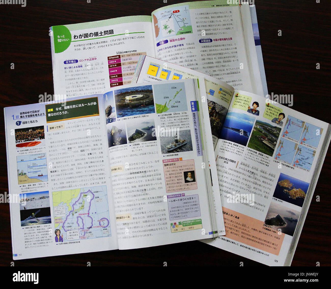 TOKYO, Japan - File photo shows some of the textbooks newly approved on ...