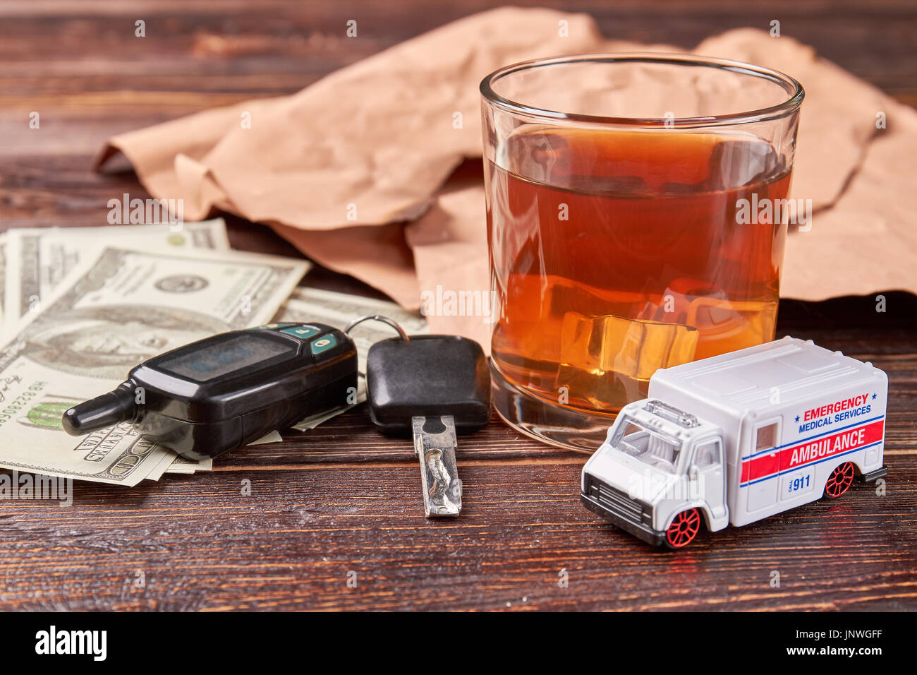Alcohol drink and keys Stock Photo - Alamy