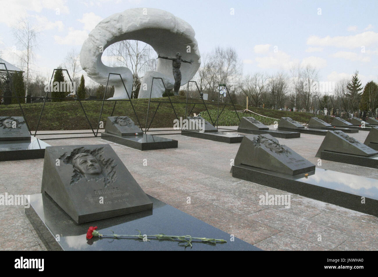MOSCOW, Russia - Photo shows Mitinskoye cemetery near Moscow on April ...
