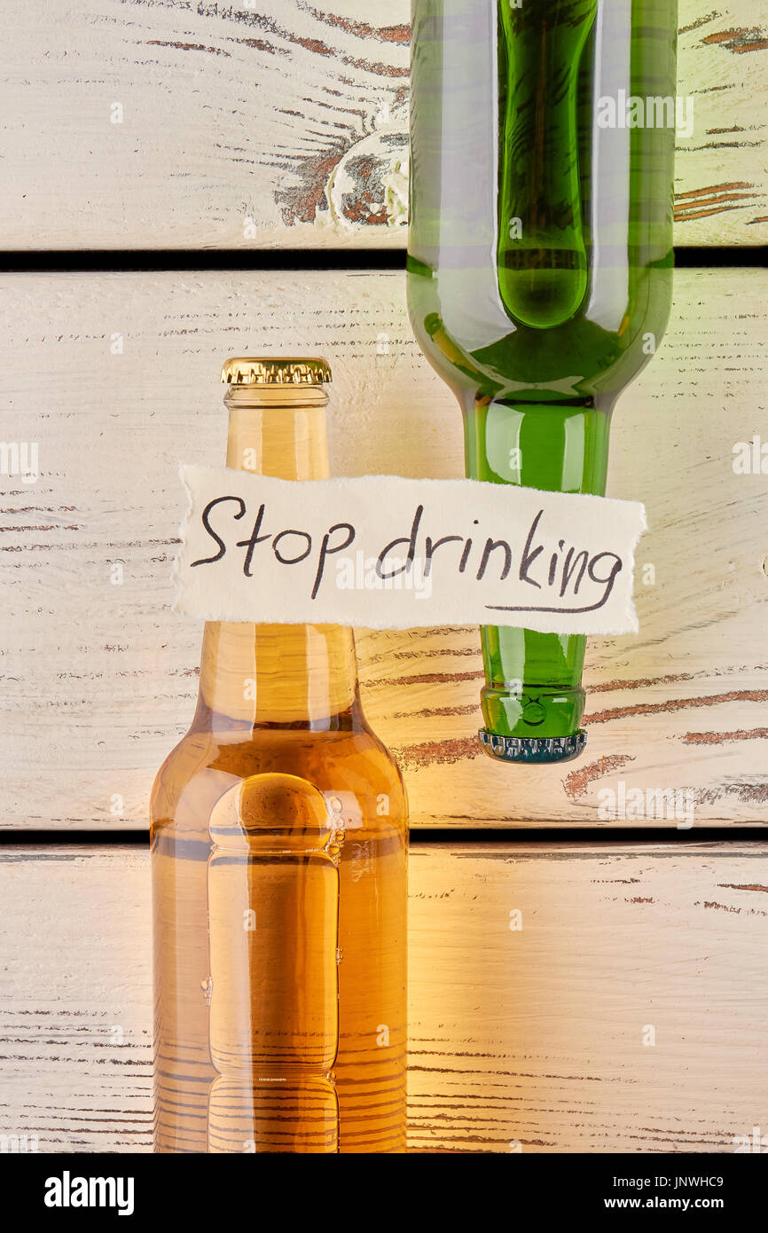 Believe in yourself, stop drinking Stock Photo - Alamy