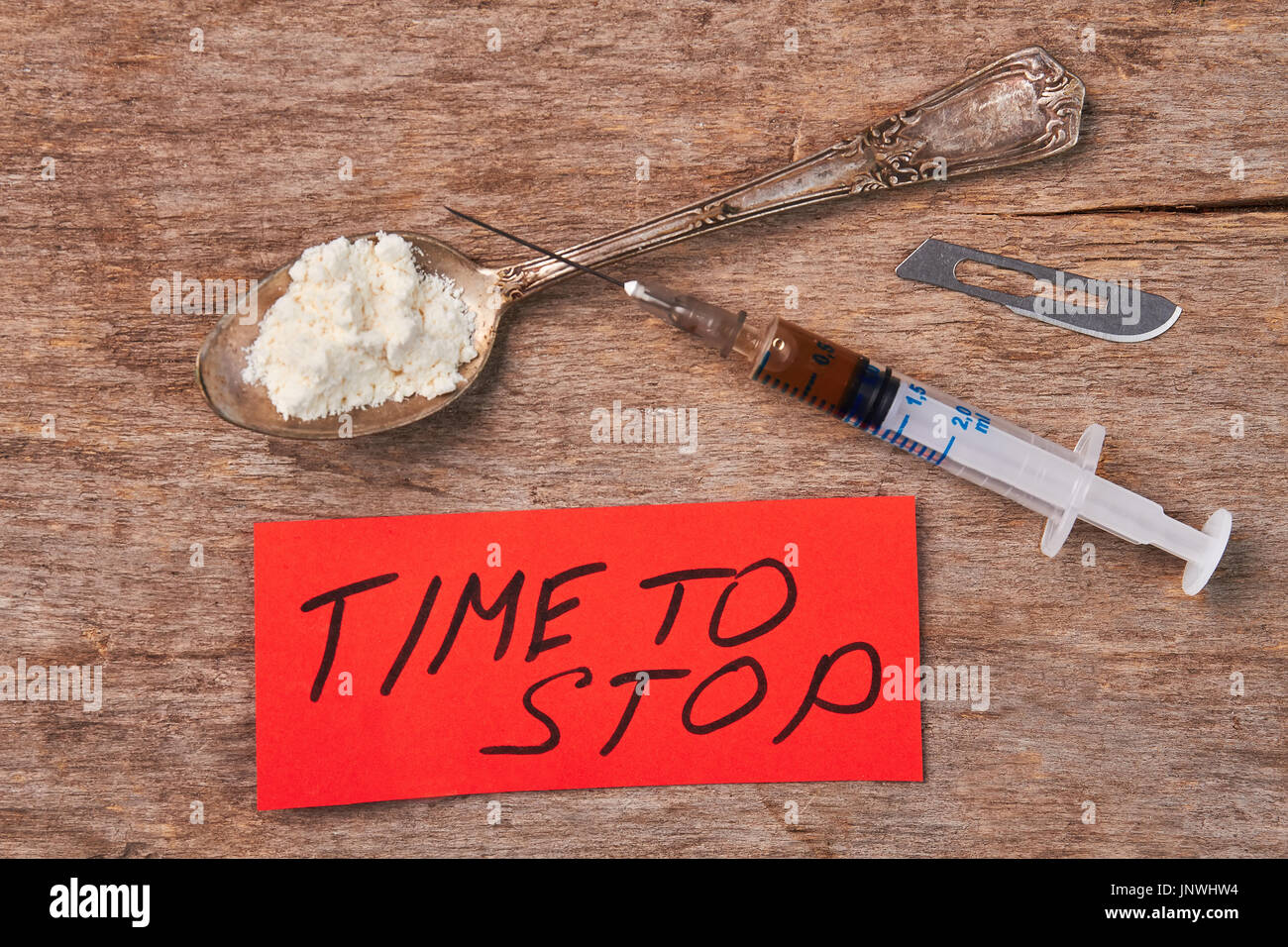 Time to stop use narcotics Stock Photo - Alamy