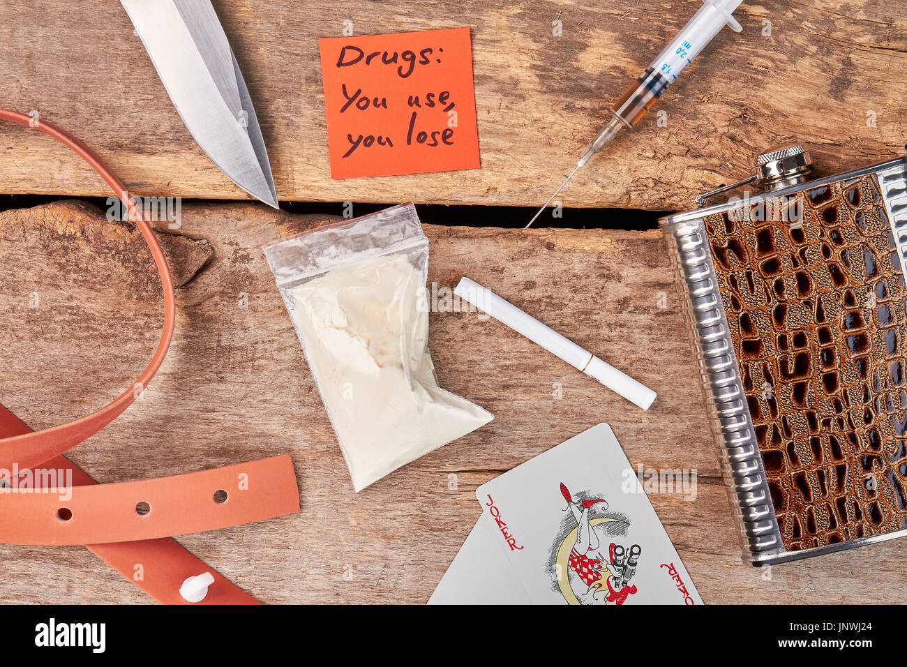 Alcohol and drugs addiction concept Stock Photo - Alamy