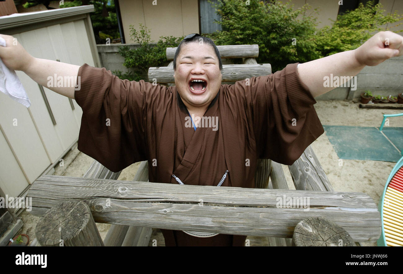 KASUGAI, Japan - Fujiazuma, a sumo wrestler belonging to the Tamanoi ...