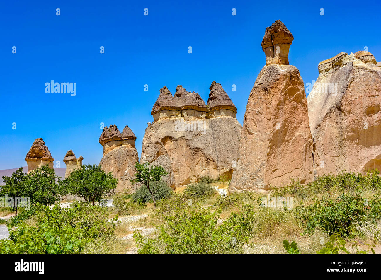 Famous geological formations known as Fairy Chimneys and used as ...