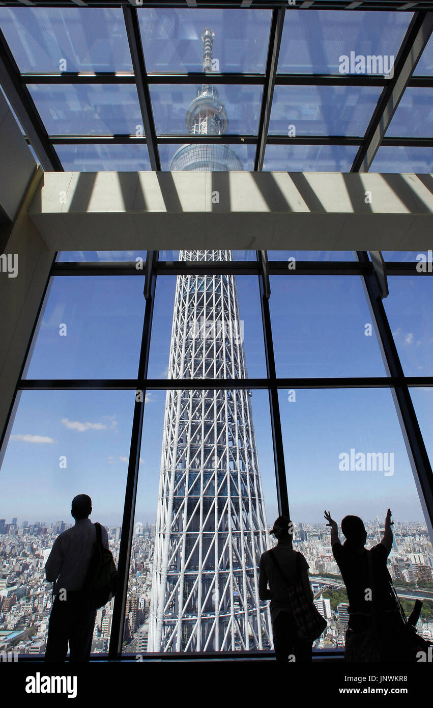 TOKYO, Japan - Photo shows the view of Tokyo Sky Tree in Tokyo from ...