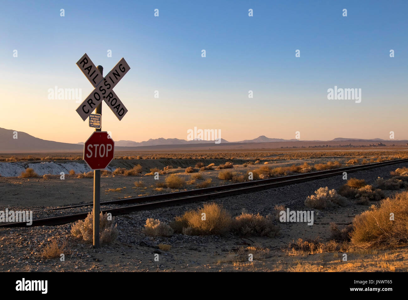 Night Railroad Crossing Desert