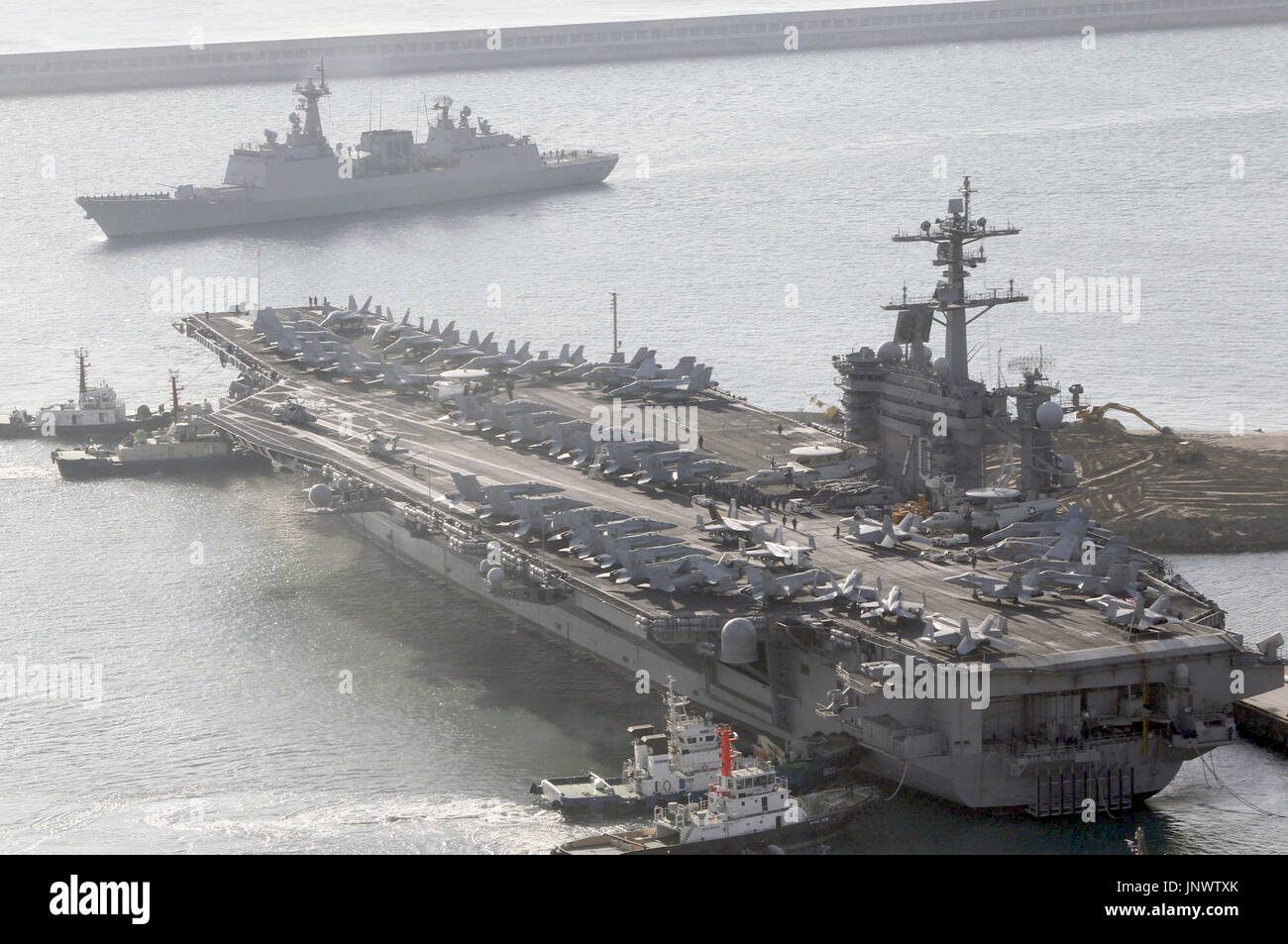 BUSAN, South Korea - The U.S. aircraft carrier Carl Vinson calls at the ...