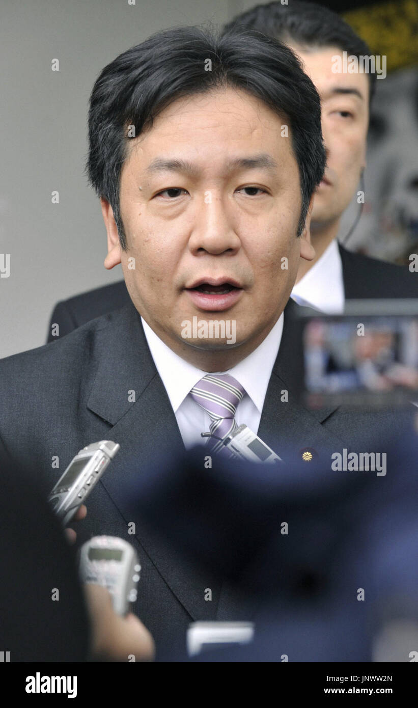 TOKYO, Japan - Japan's new Chief Cabinet Secretary Yukio Edano speaks to reporters in Tokyo on ...