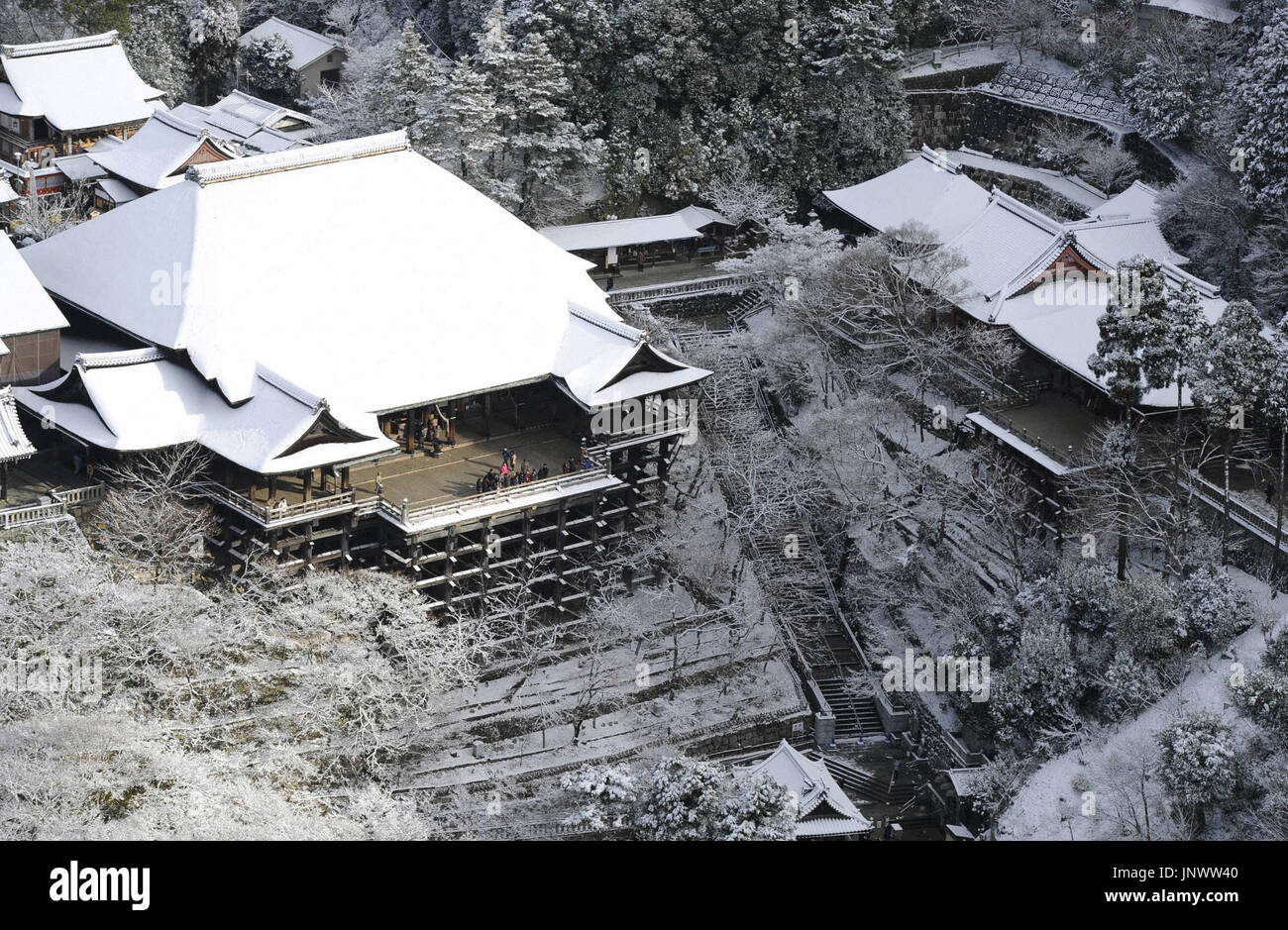 KYOTO, Japan - Photo taken from a Kyodo News helicopter shows Kiyomizu ...