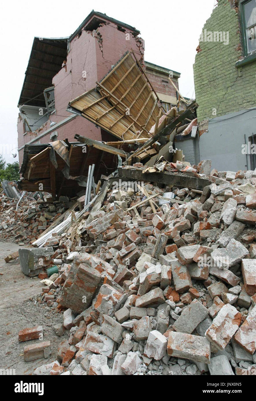 CHRISTCHURCH, New Zealand - Photo shows rubble and collapsed buildings ...