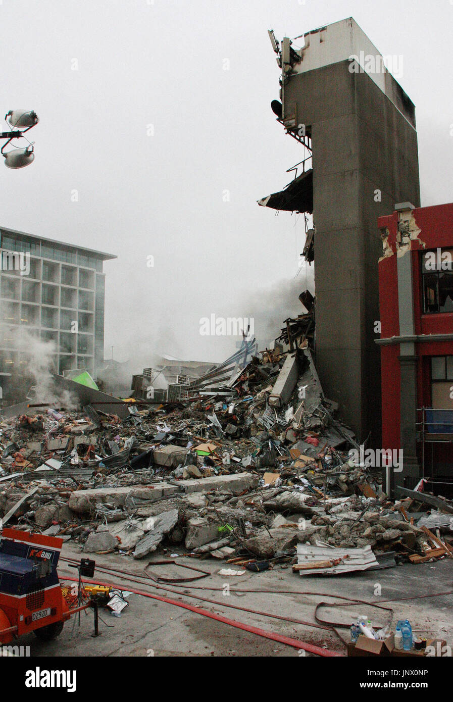 CHRISTCHURCH, New Zealand - Photo shows a collapsed building that ...