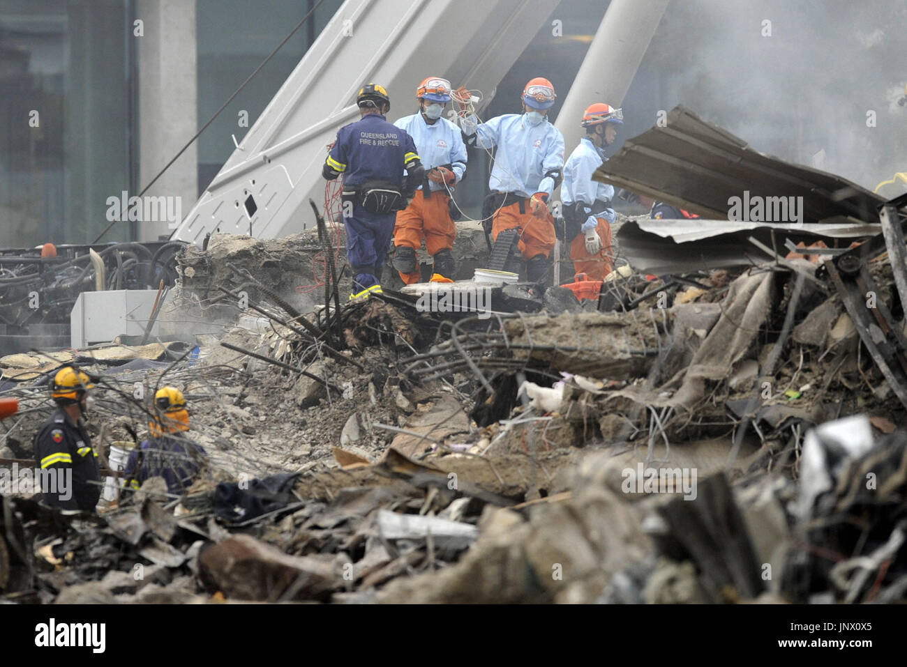 CHRISTCHURCH, New Zealand - Members of a Japanese disaster relief team ... CHRISTCHURCH, New Zealand - Members of a Japanese disaster relief team ...
