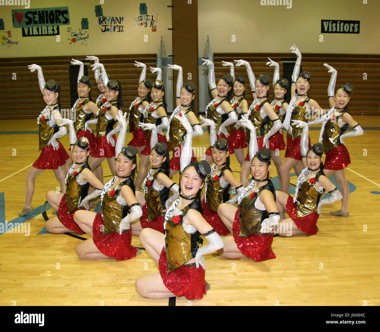 WASHINGTON, United States - Members of the Japanese cheerleading team ...