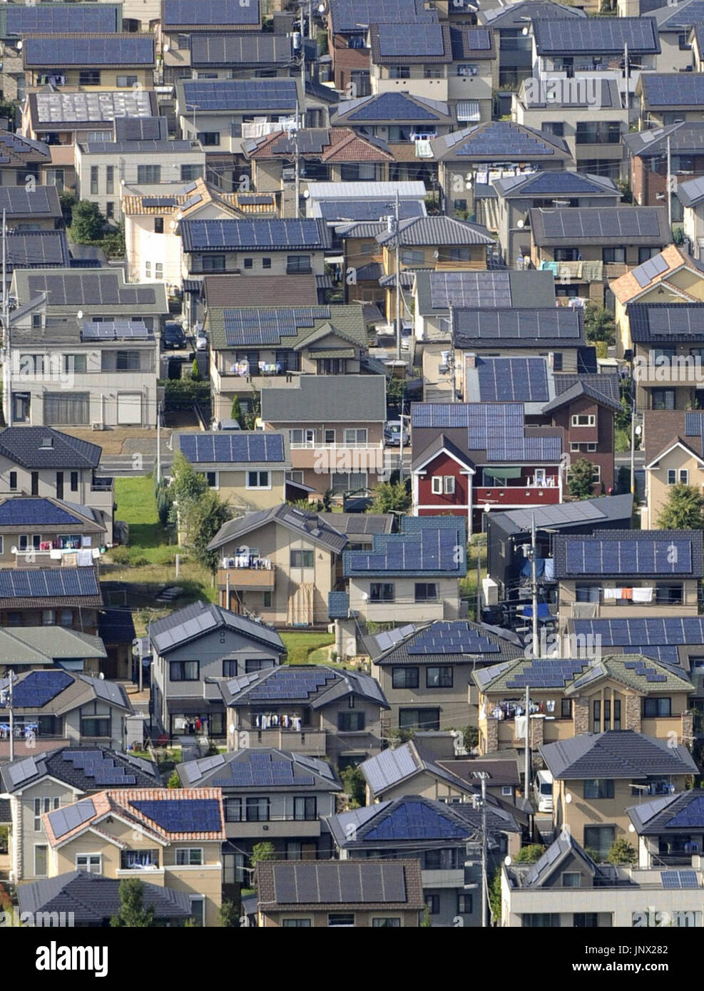 TOKYO, Japan - File photo shows solar power generation panels installed ...