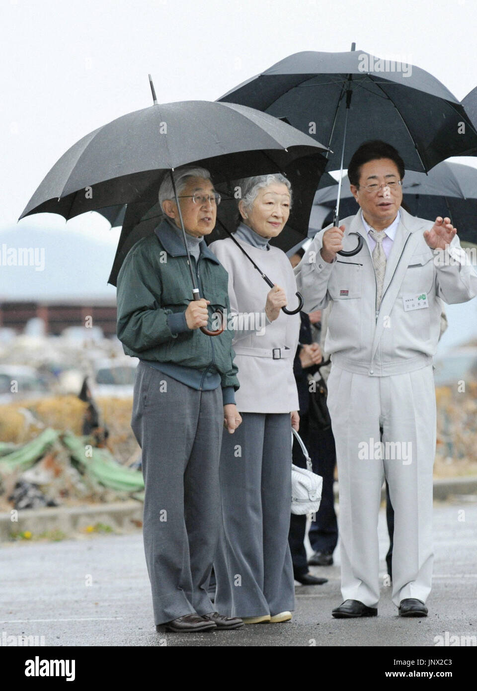 SOMA, Japan - Emperor Akihito (L) and Empress Michiko (2nd from L ...
