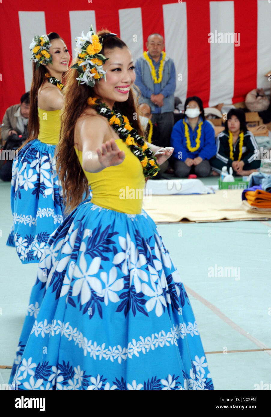 IWAKI, Japan - Hula dancers from Spa Resort Hawaiians in Iwaki ...