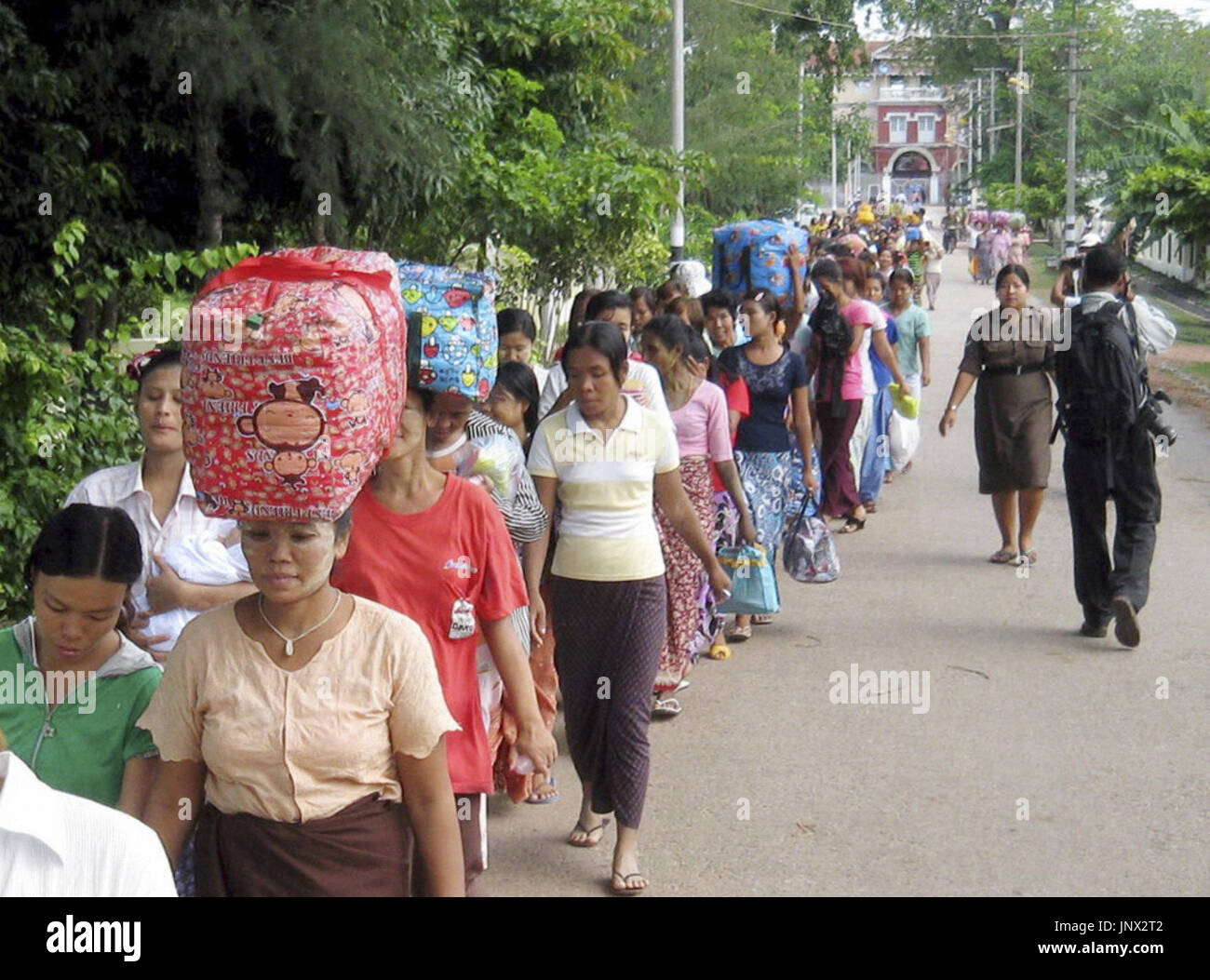 YANGON, Myanmar - Female prisoners released from Insein Prison on the ...
