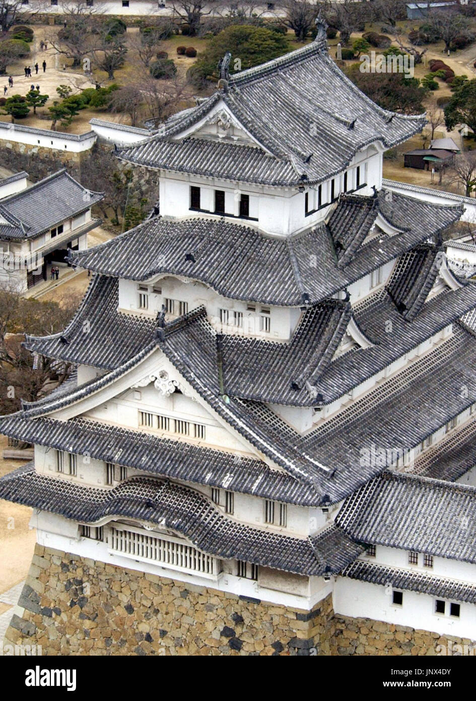 OSAKA, Japan - Photo taken in February 2005 shows Himeji Castle with ...
