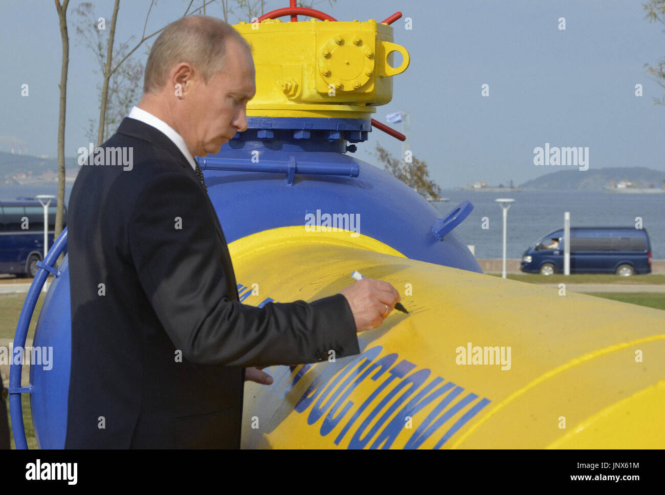 VLADIVOSTOK, Russia - Russian Prime Minister Vladimir Putin autographs ...
