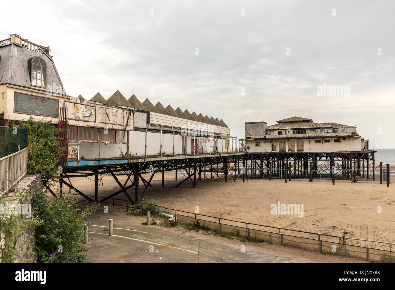 Remains of disused Victoria Pier, Colwyn Bay, Conwy, Wales, UK Stock ...