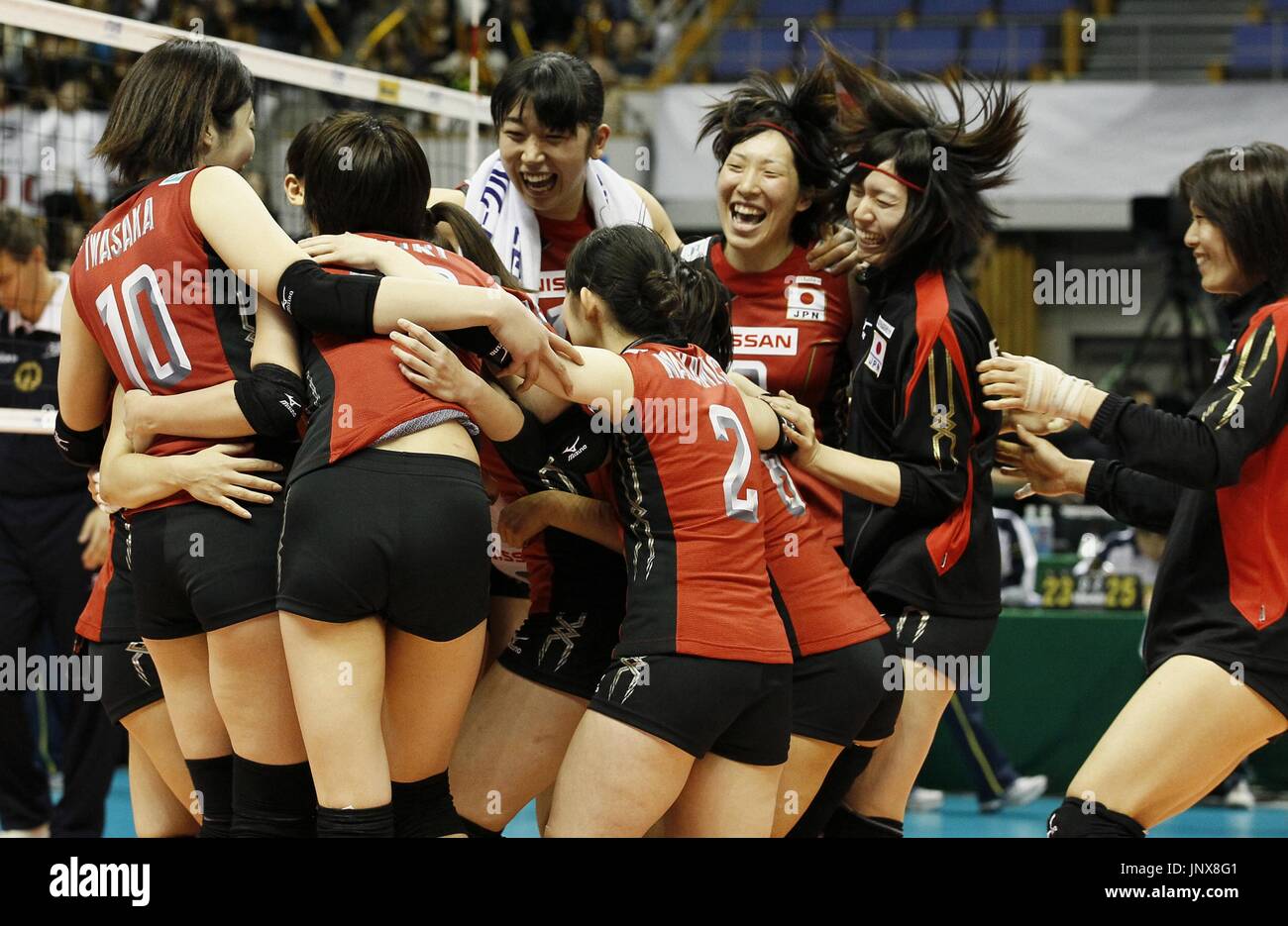 SAPPORO, Japan - Members of the Japanese women's national volleyball ...