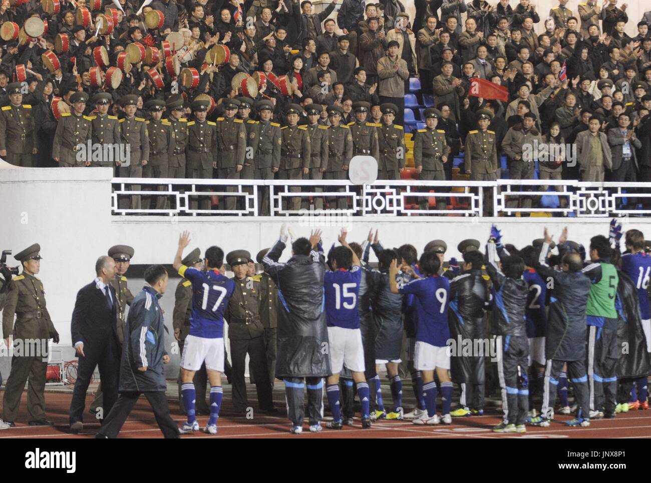 PYONGYANG, North Korea - Japan national soccer team members express ...