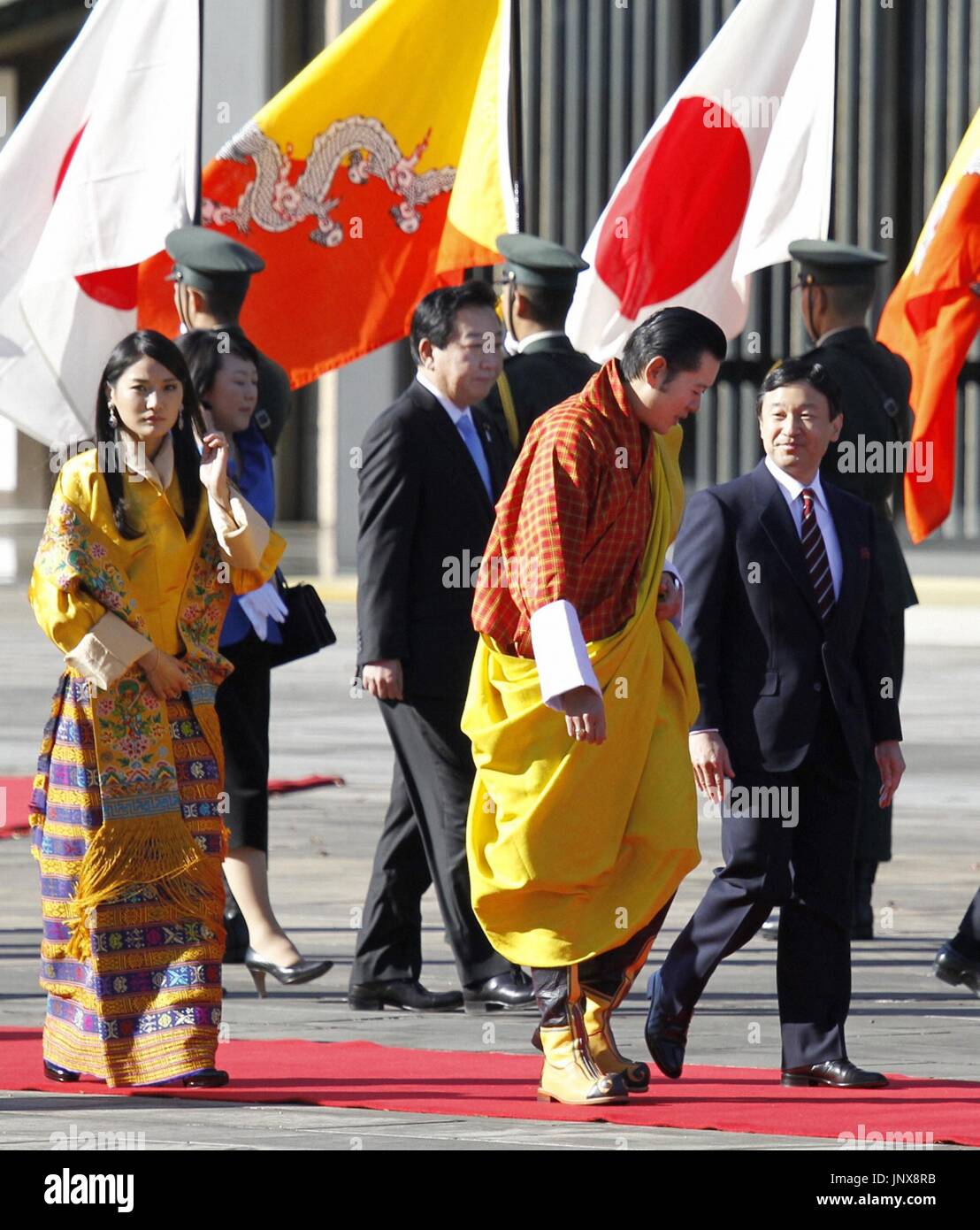 TOKYO, Japan - Bhutan's King Jigme Khesar Namgyel Wangchuck (2nd from R ...