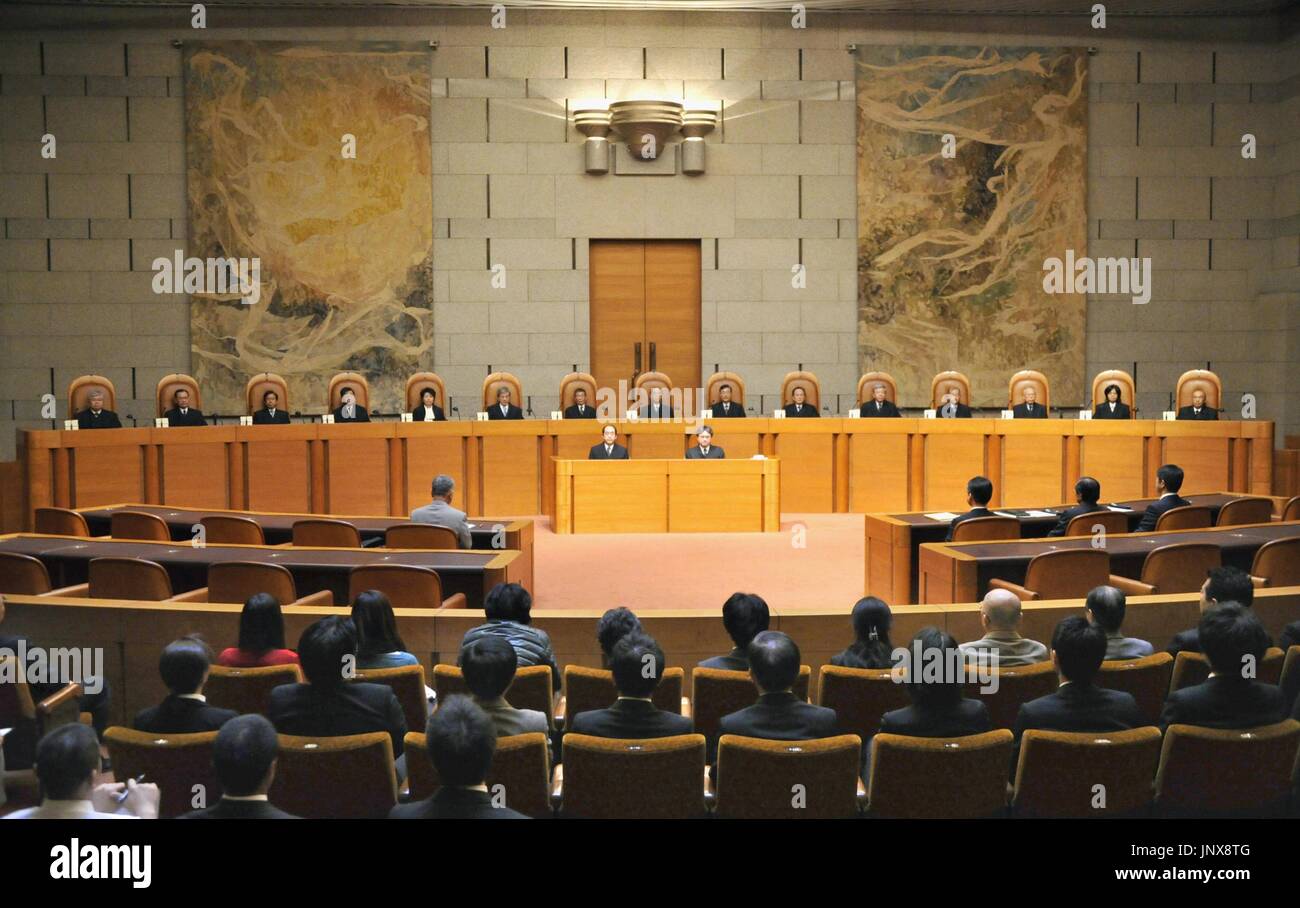 TOKYO, Japan - Photo shows the Supreme Court's grand bench in Tokyo on ...