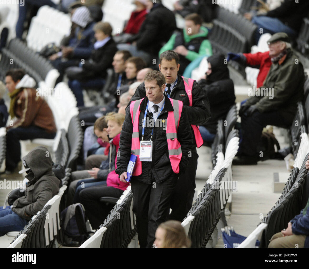 LONDON, Britain - Photo shows security guards at Olympic Stadium in ...