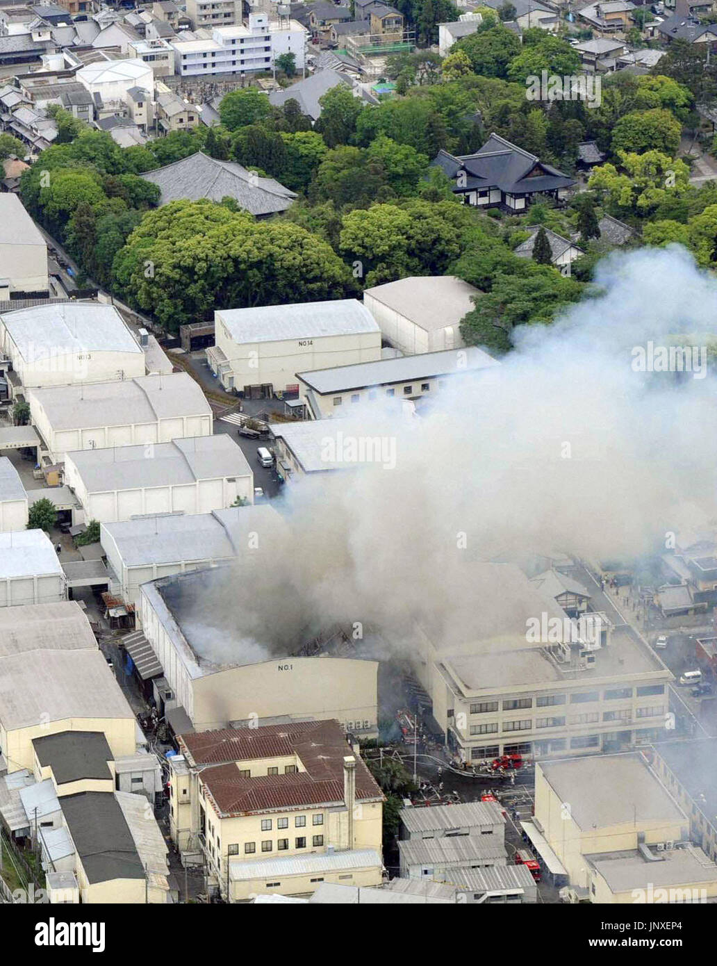 OSAKA, Japan - Photo taken from a Kyodo News helicopter on the ...