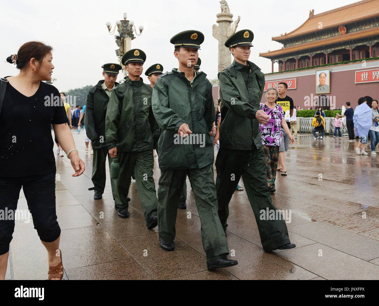 BEIJING, China - Armed police officers keep guard at Beijing's ...