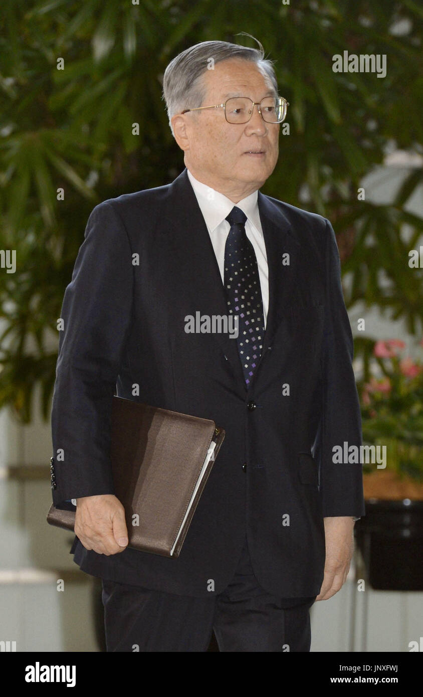 TOKYO, Japan - Japan's New Defense Minister Satoshi Morimoto enters the ...