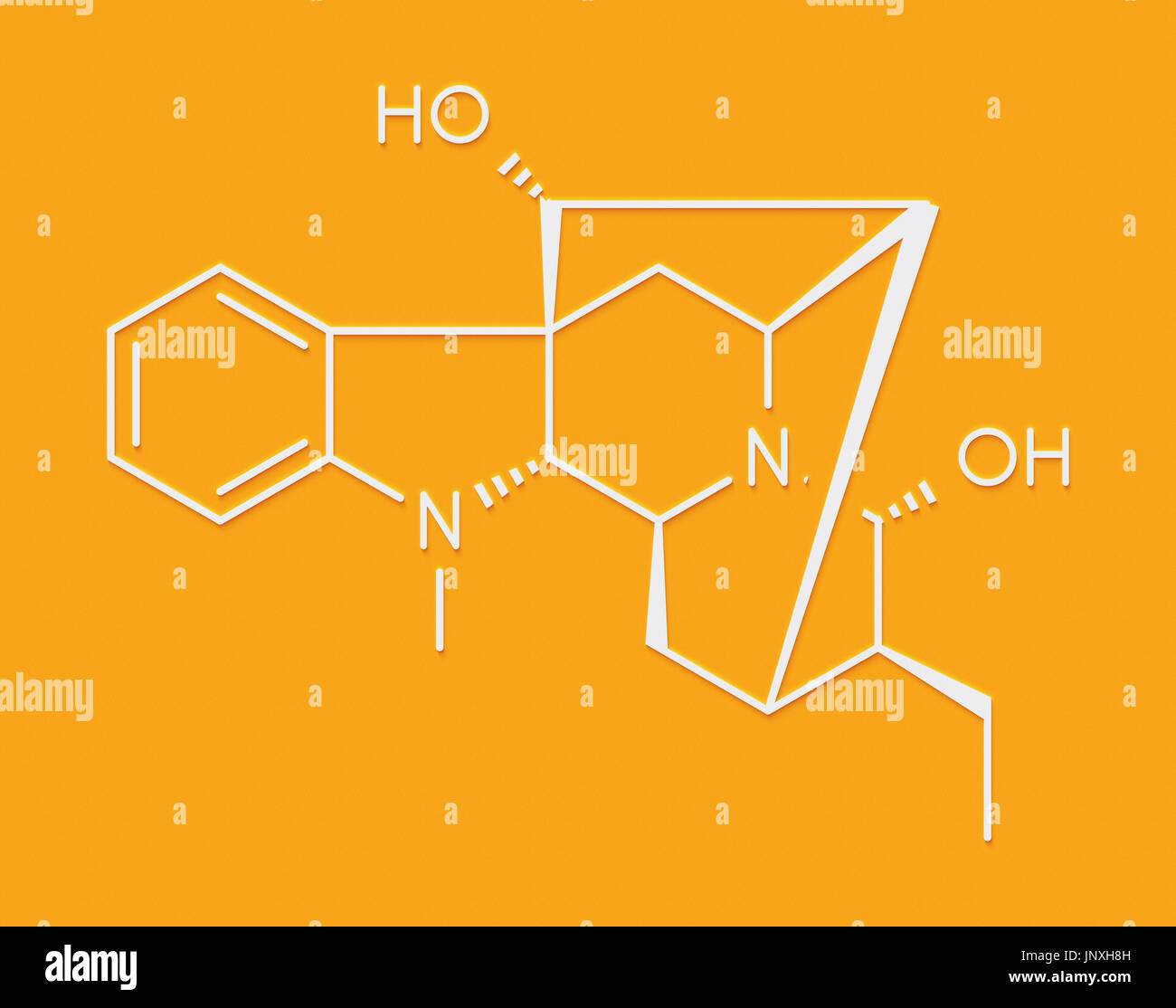 Ajmaline antiarrhytmic agent molecule. Skeletal formula Stock Photo - Alamy