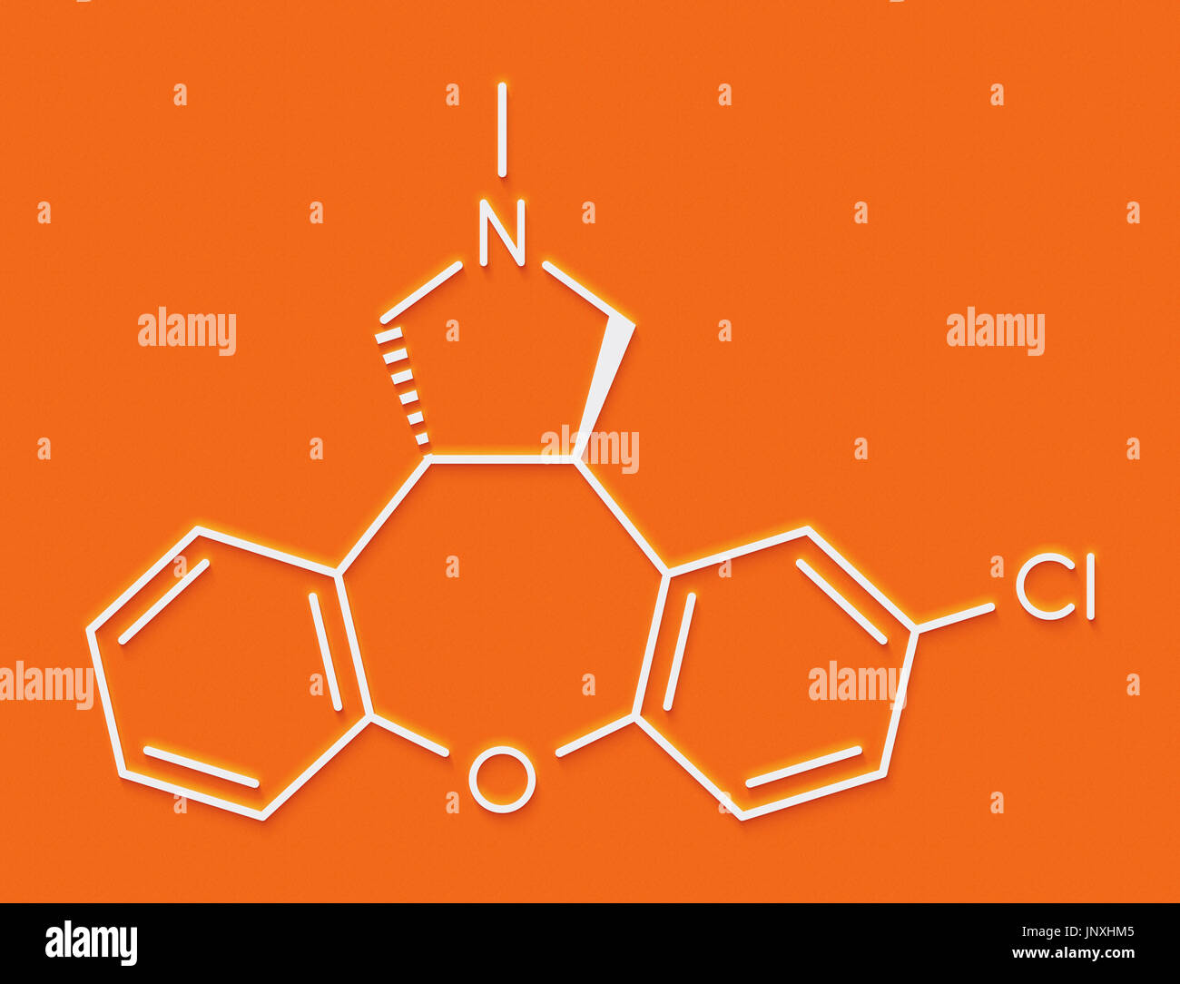 Asenapine antipsychotic drug molecule. Skeletal formula Stock Photo - Alamy