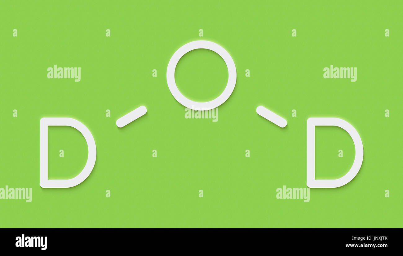 Deuterium oxide (heavy water) molecule. Skeletal formula Stock Photo ...